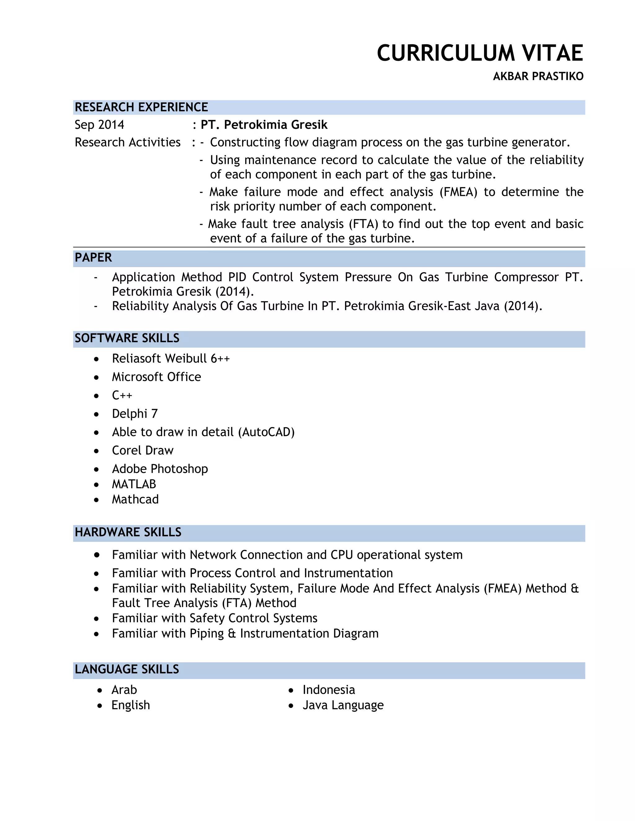 CV_Akbar Prastiko | PDF