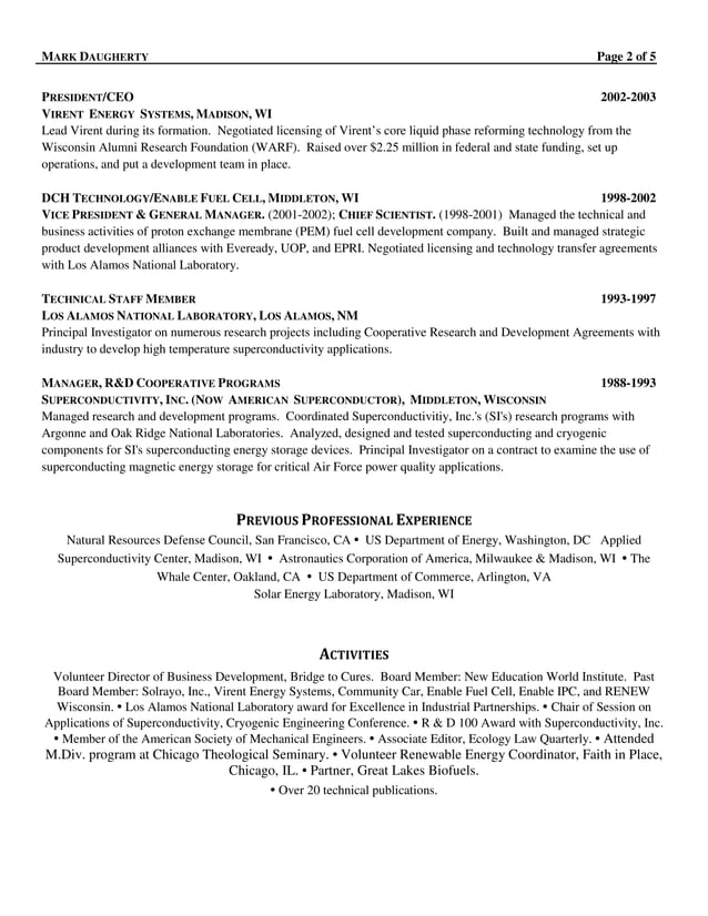 M Daugherty Curriculum Vitae 5-21-15 | PDF | Chemistry | Science