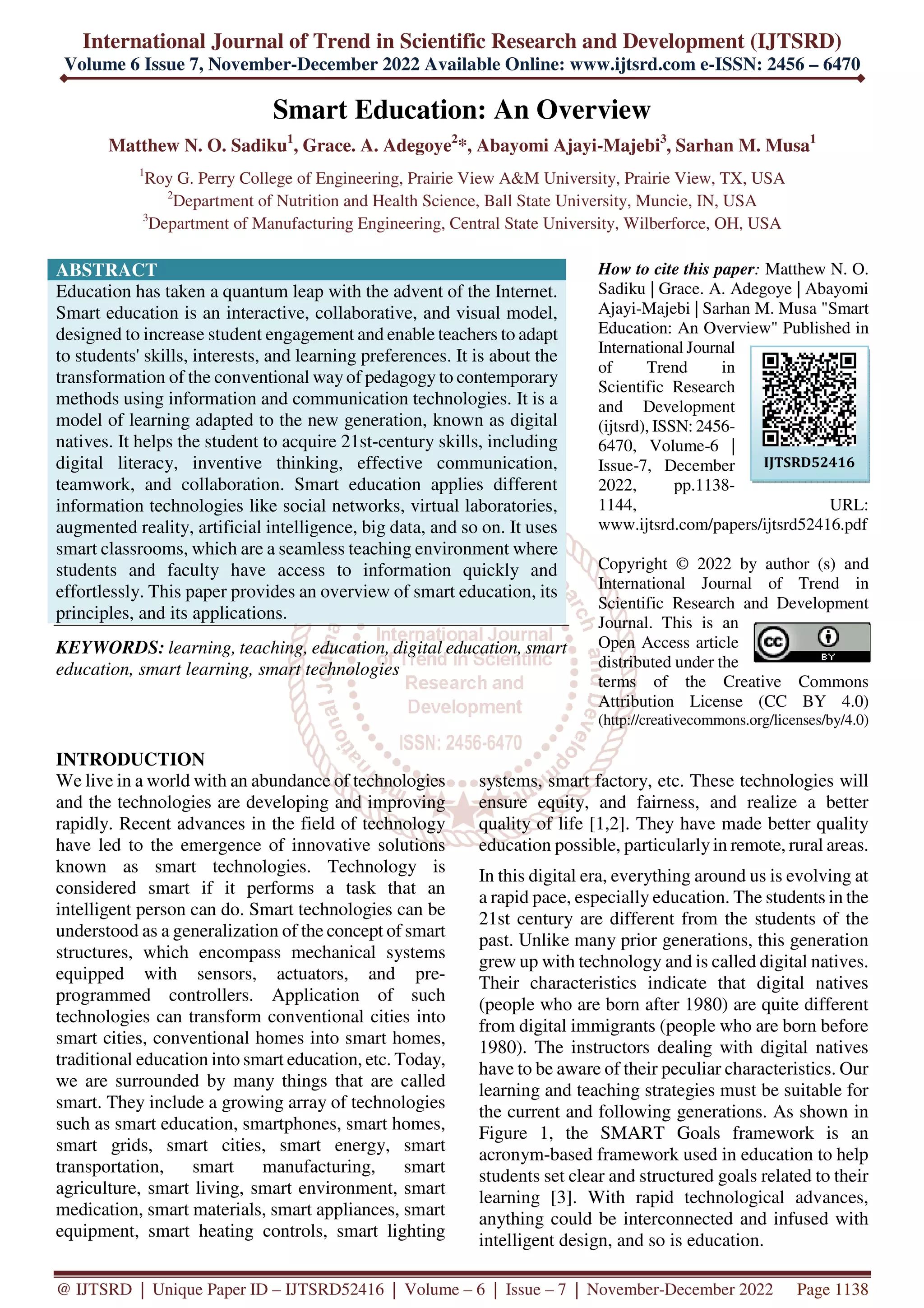 Smart Education An Overview | PDF