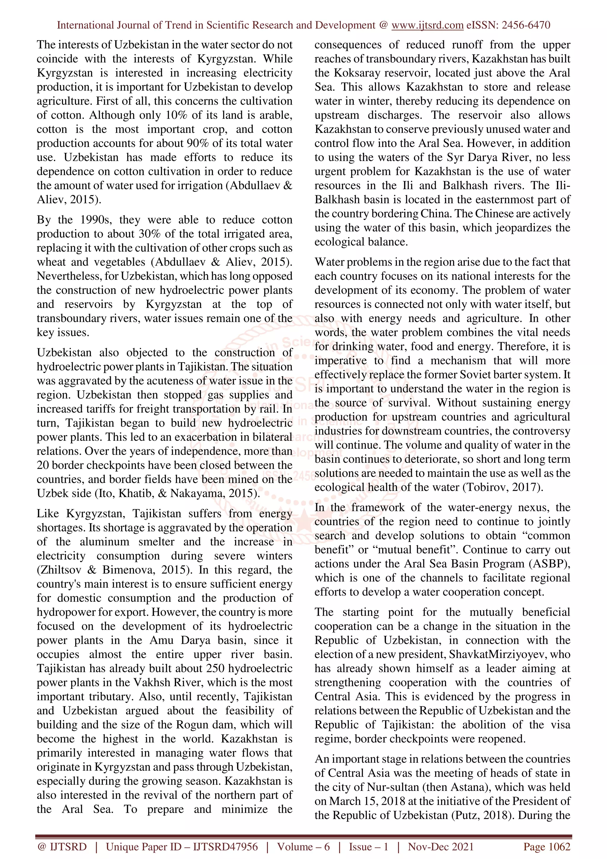 Water Woes in Central Asia | PDF
