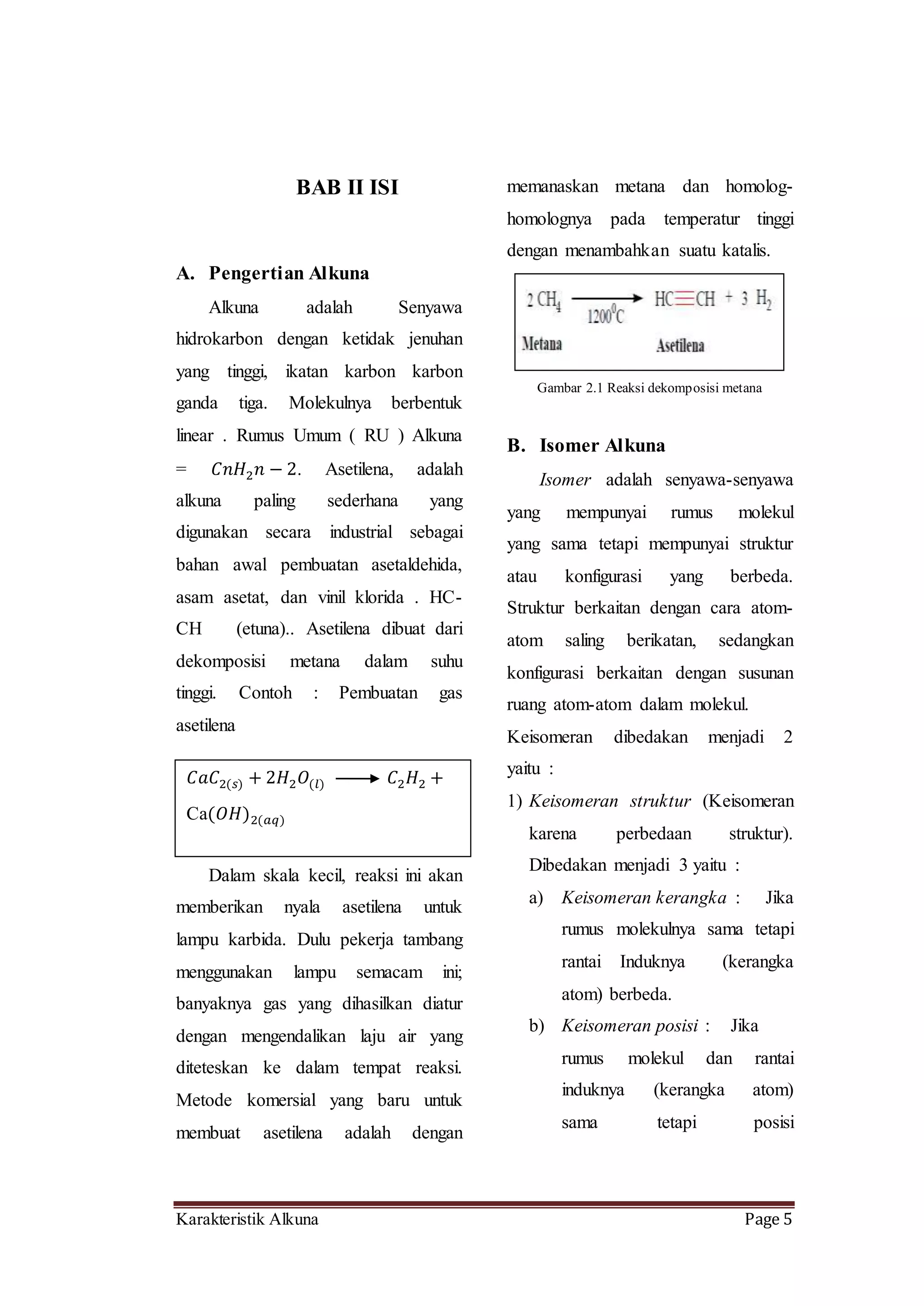 Karakteristik Alkuna | DOCX