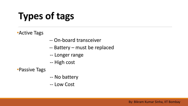 Radio Frequency Identification (RFID) by Bikram Kumar Sinha | PPTX