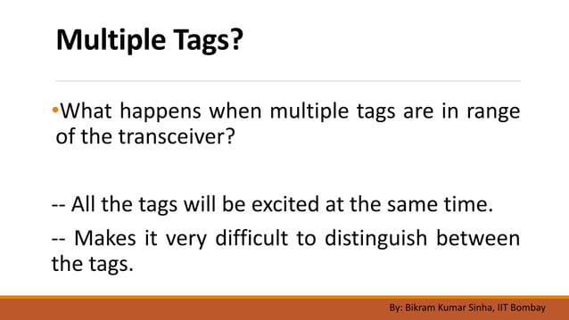 Radio Frequency Identification (RFID) by Bikram Kumar Sinha | PPTX