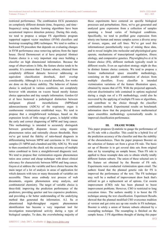 Improving Prediction Accuracy Results by Using Q-Statistic Algorithm in High Dimensional Data | PDF