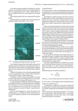Band Clustering for the Lossless Compression of AVIRIS Hyperspectral Images | PDF
