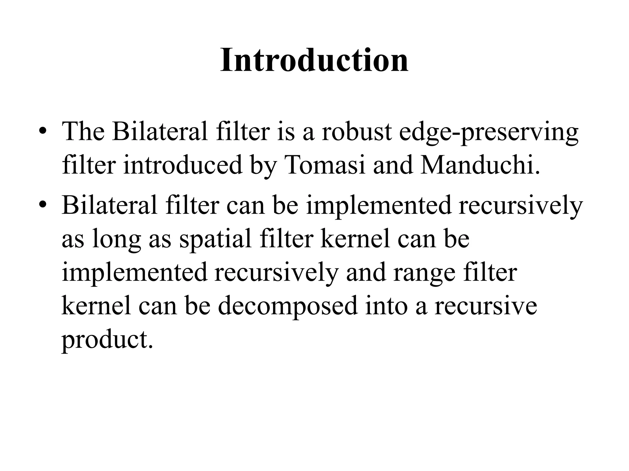 recursive bilatera filtering | PPTX