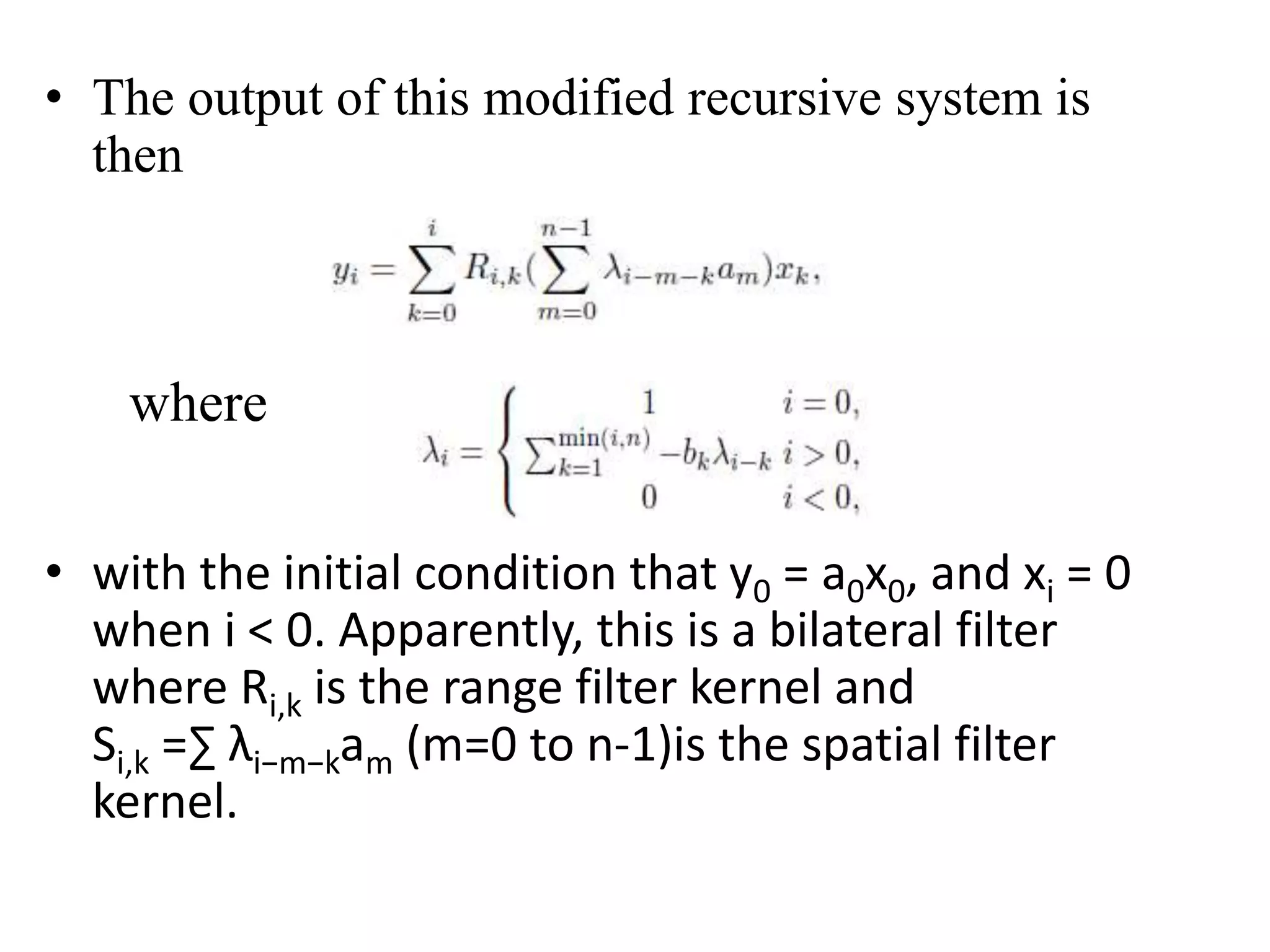 recursive bilatera filtering | PPTX