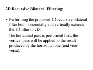recursive bilatera filtering | PPT