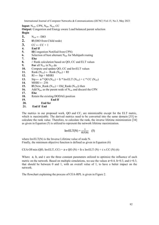 CONGESTION AND ENERGY AWARE MULTIPATH LOAD BALANCING ROUTING FOR LLNS | PDF