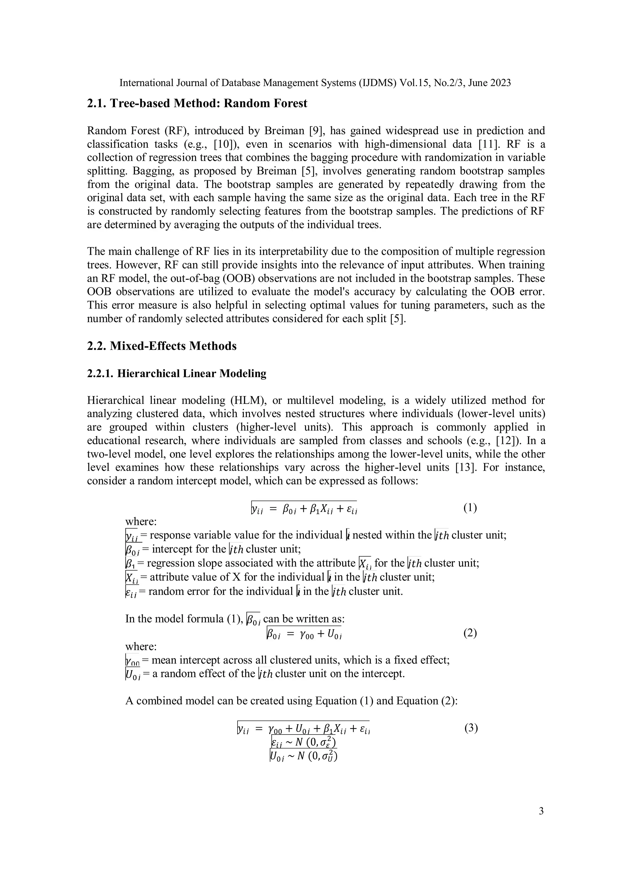 A Comparative Analysis Of Data Mining Methods And Hierarchical Linear Modeling Using Pisa 2018 