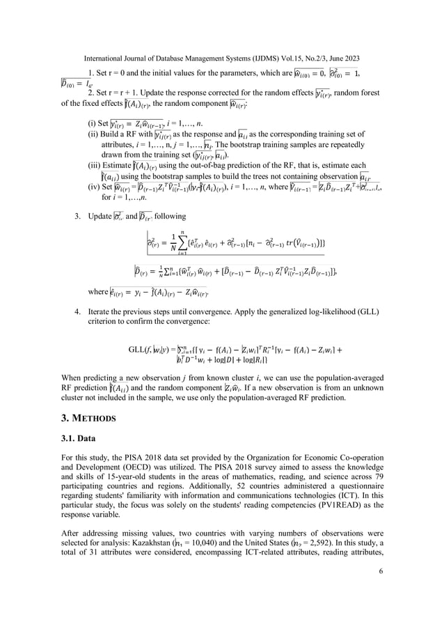 A COMPARATIVE ANALYSIS OF DATA MINING METHODS AND HIERARCHICAL LINEAR MODELING USING PISA 2018 ...