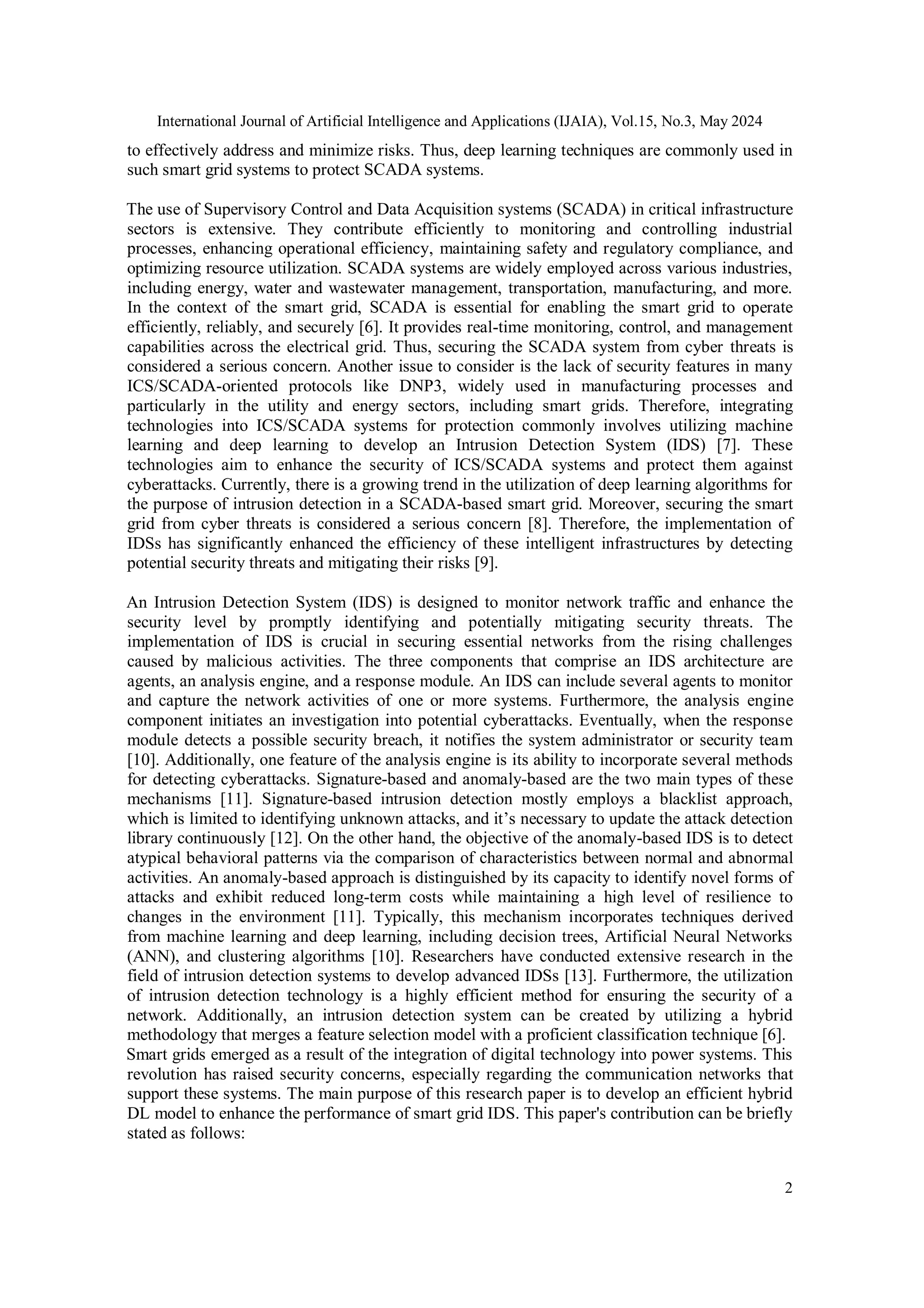 DEEP LEARNING FOR SMART GRID INTRUSION DETECTION: A HYBRID CNN-LSTM-BASED MODEL | PDF