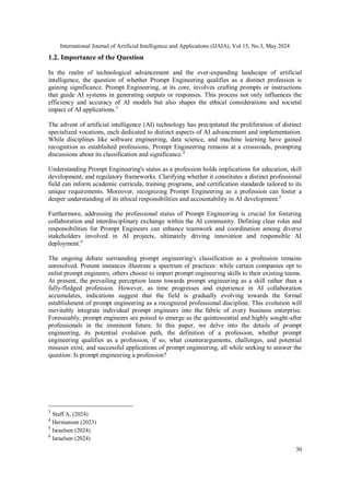 Is Prompt Engineering a Profession? - ijaia | PDF
