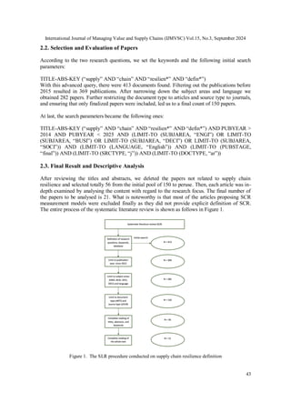 WHAT IS A STATE-OF-THE-ART DEFINITION OF SUPPLY CHAIN RESILIENCE IN 2024 – WITH A SYSTEMATIC ...
