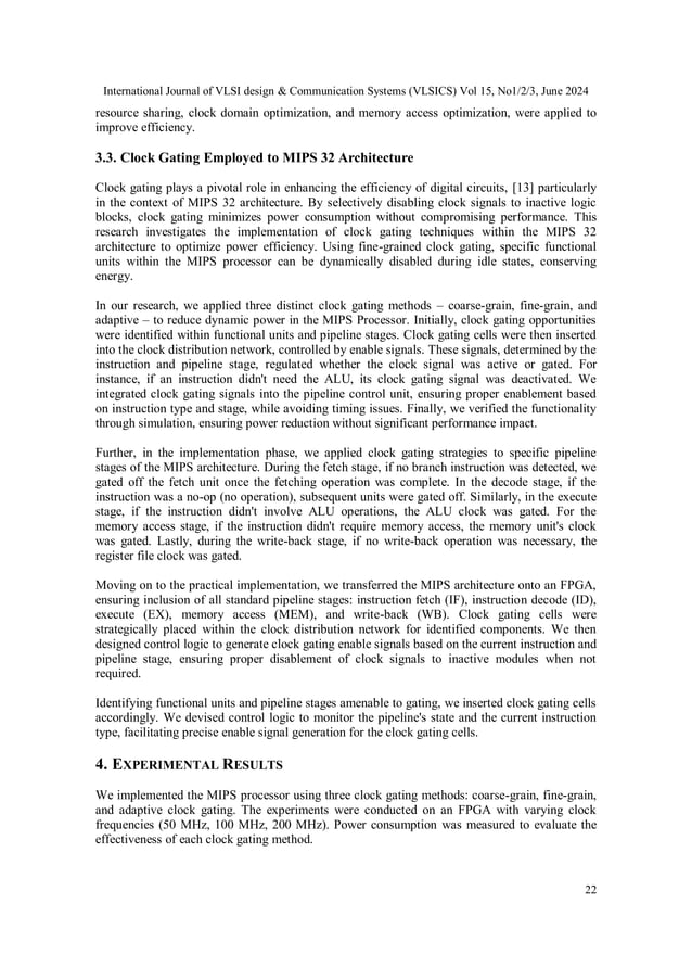 POWER EVALUATION OF MIPS ARCHITECTURE USING CLOCK GATING TECHNIQUE ON FPGAS | PDF | Programming ...