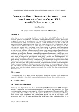 Designing Fault-Tolerant Architectures for Resilient Oracle Cloud ERP ...