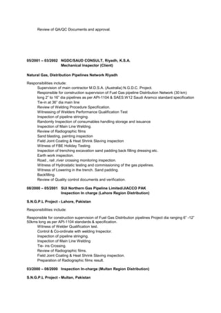 AKRAM CV QC Supervisor Mechanical | DOC