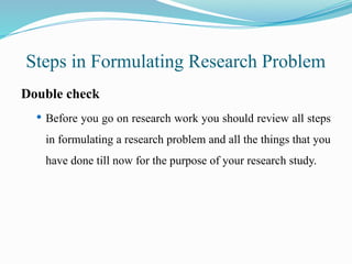 Research problem formulation. criteriatx | PPT