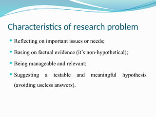 Research problem formulation. criteriatx | PPT