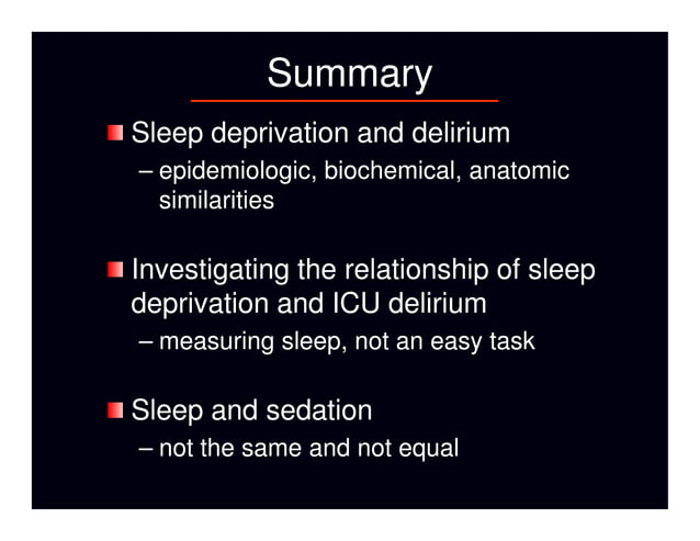 Sleep in the ICU The Next Delirium Frontier? | PDF | Sleep Disorders ...