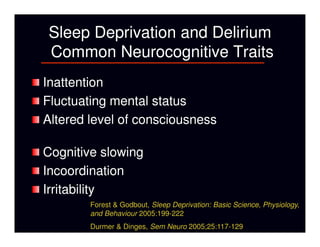 Sleep in the ICU The Next Delirium Frontier? | PDF