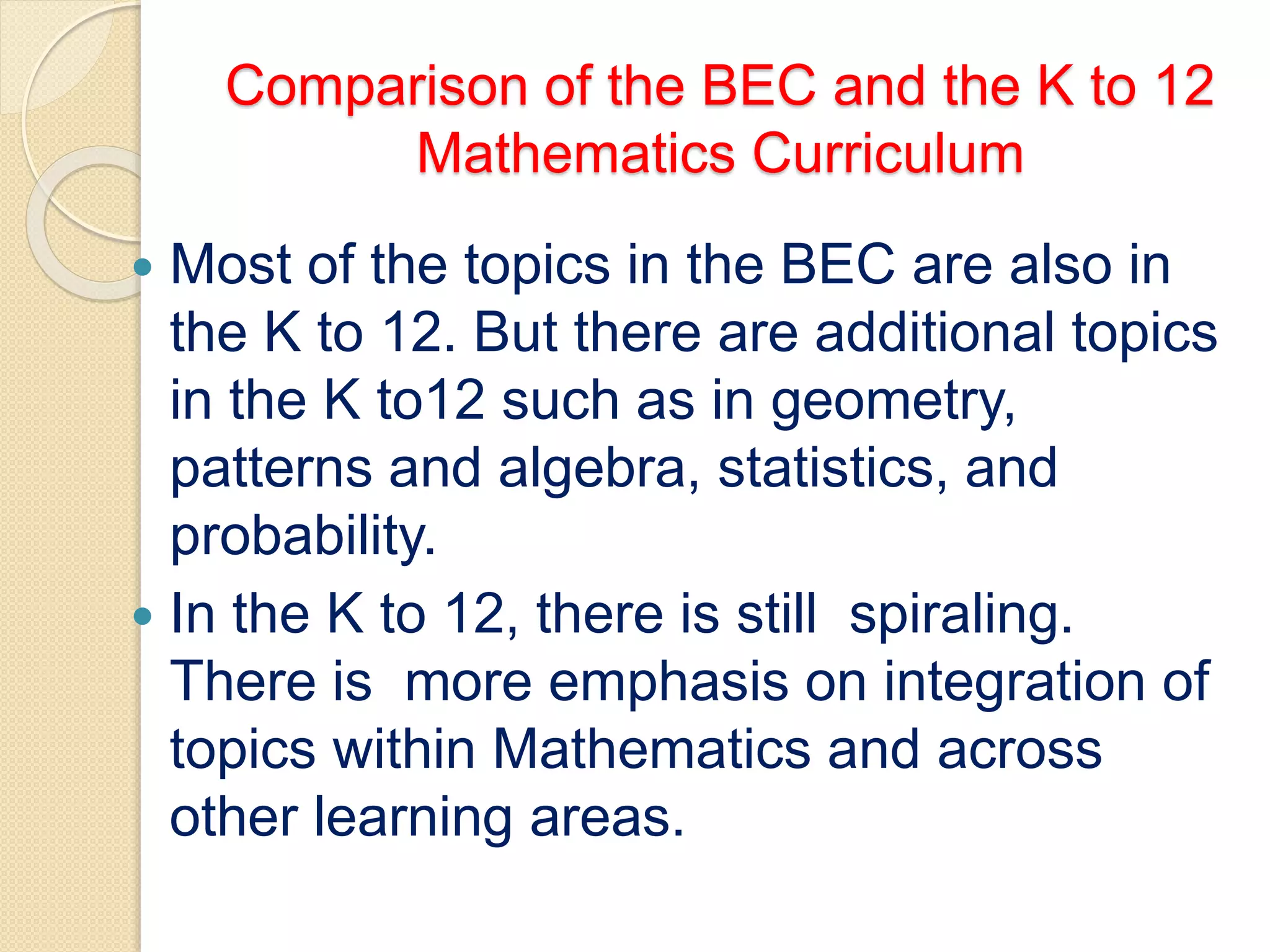 K to 12 CURRICULUM FOR BASIC EDUCATION | PPTX