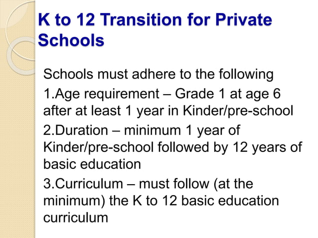 K to 12 CURRICULUM FOR BASIC EDUCATION | PPTX