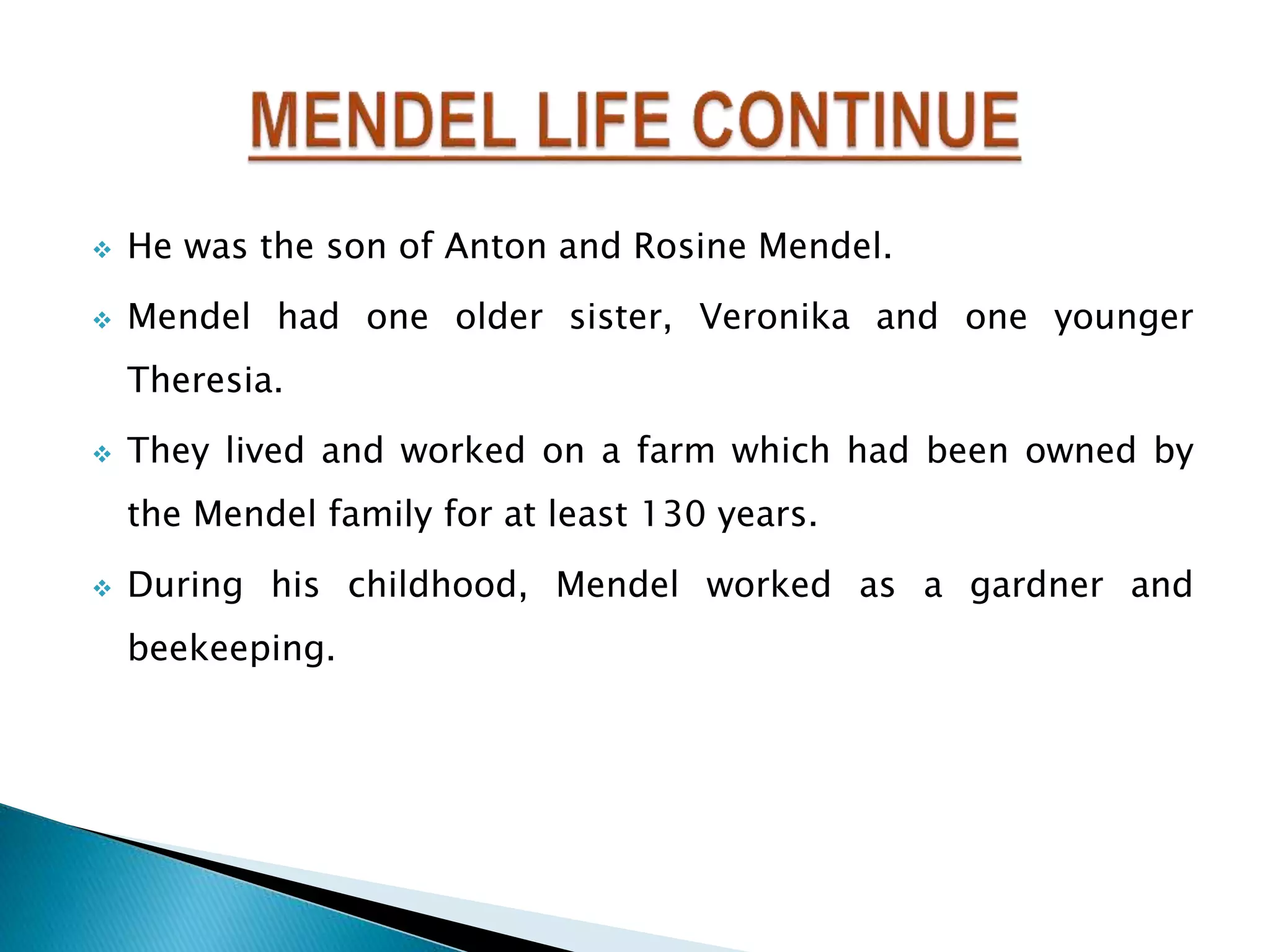 Life Sketch of Gregor Johaan Mendel | PPT