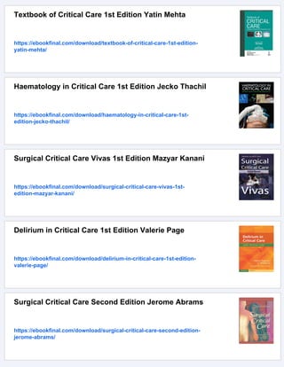 Critical Care Ultrasound 1st Edition Philip D. Lumb | PDF