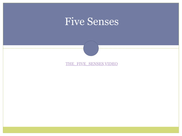 Topic, The five senses for learning 15380710 .ppt