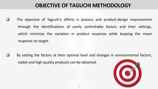 PPT ON TAGUCHI METHODS / TECHNIQUES - KAUSTUBH BABREKAR | PPTX