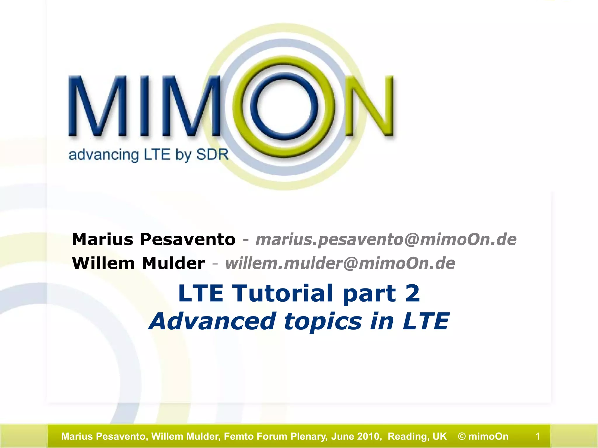 153867696 lte-tutorial-femtoforum-part2-130814004042-phpapp01 | PPT