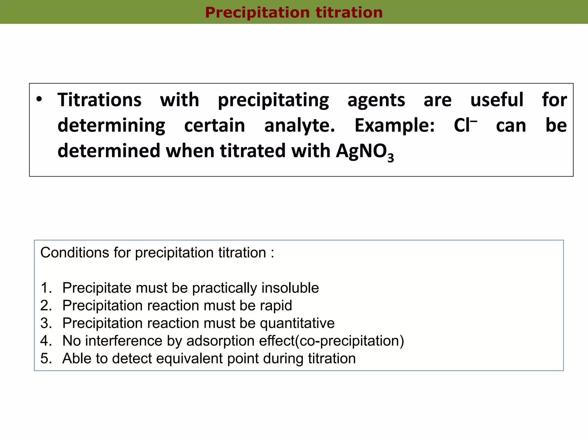 Precipitation Titrations | PPT