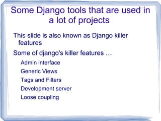 * DJANGO - The Python Framework - Low Kian Seong, Developer | PPT