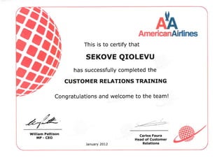 AA CR Certificate | PDF