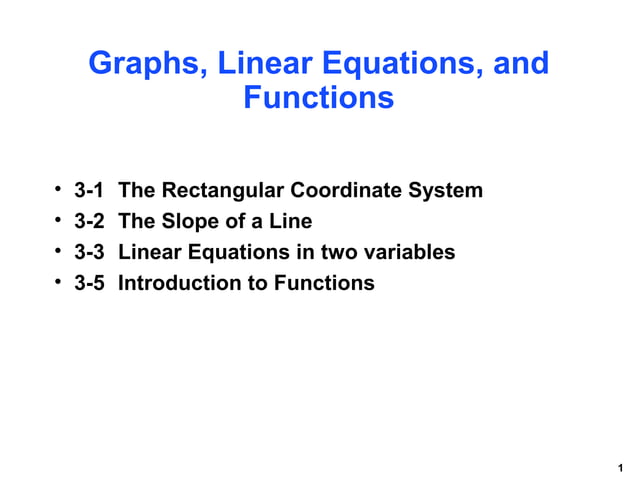 1539 graphs linear equations and functions | PPT