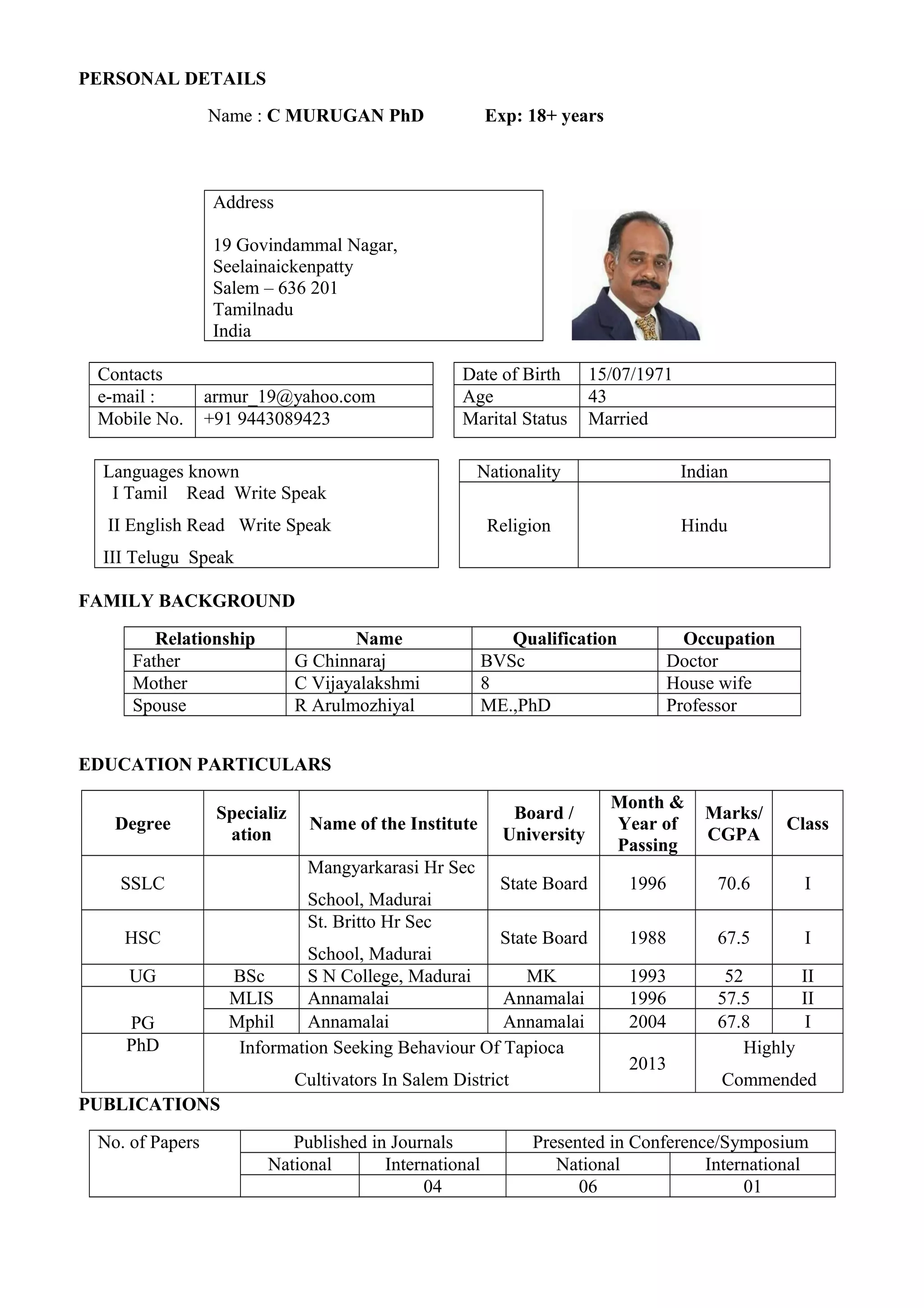 Murugan CV1 | DOC | Technology & Computing