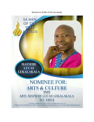 Nominee for SA Men of the Year Awards | DOCX | Awards Shows | Events
