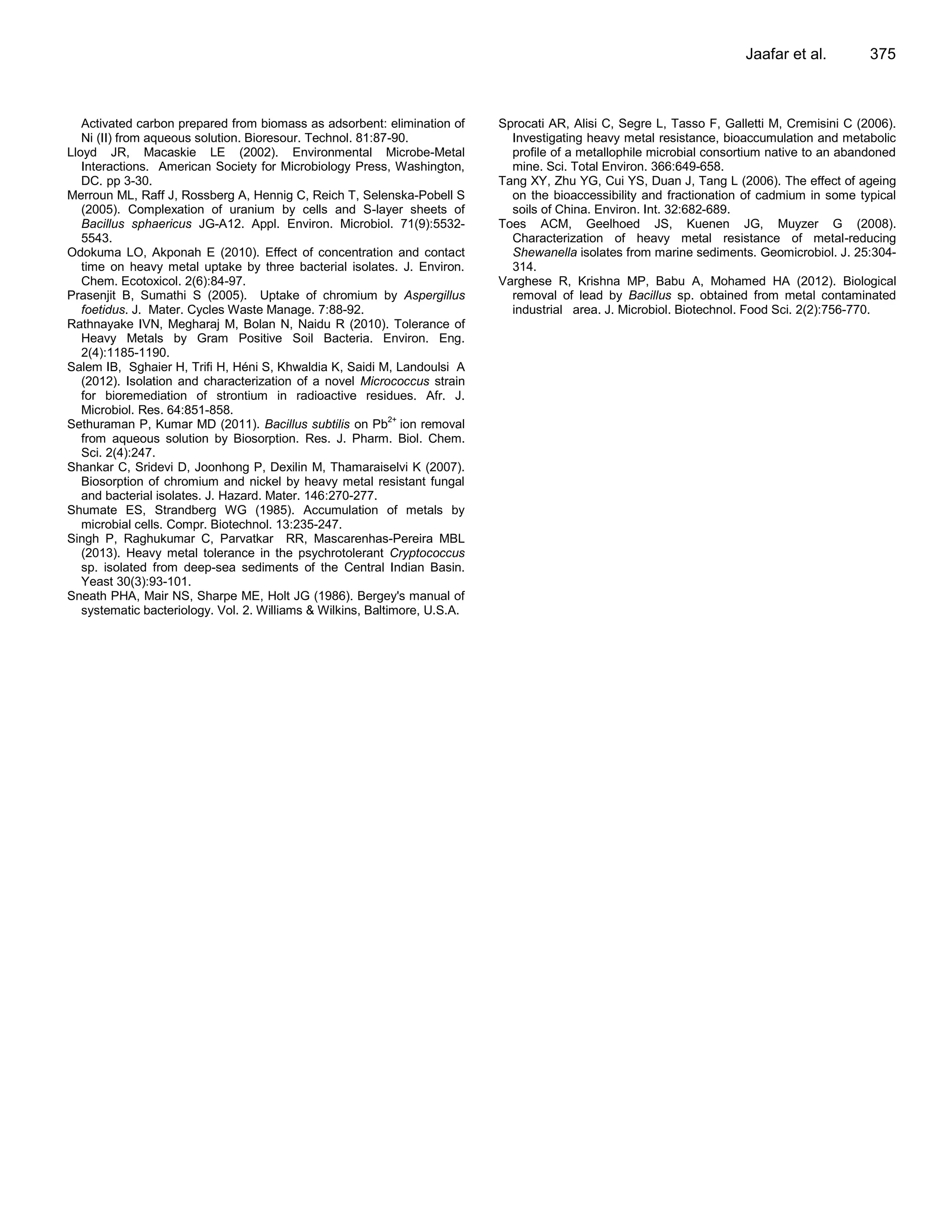 Bioaccumulation of Shewanella oneidensis | PDF