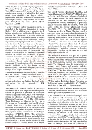 Inclusive Education and It’s Impact on Children with Disabilities in ...