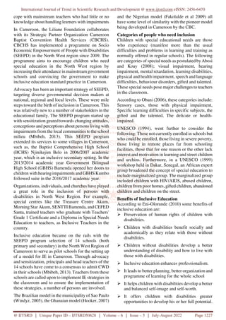Inclusive Education and It’s Impact on Children with Disabilities in ...