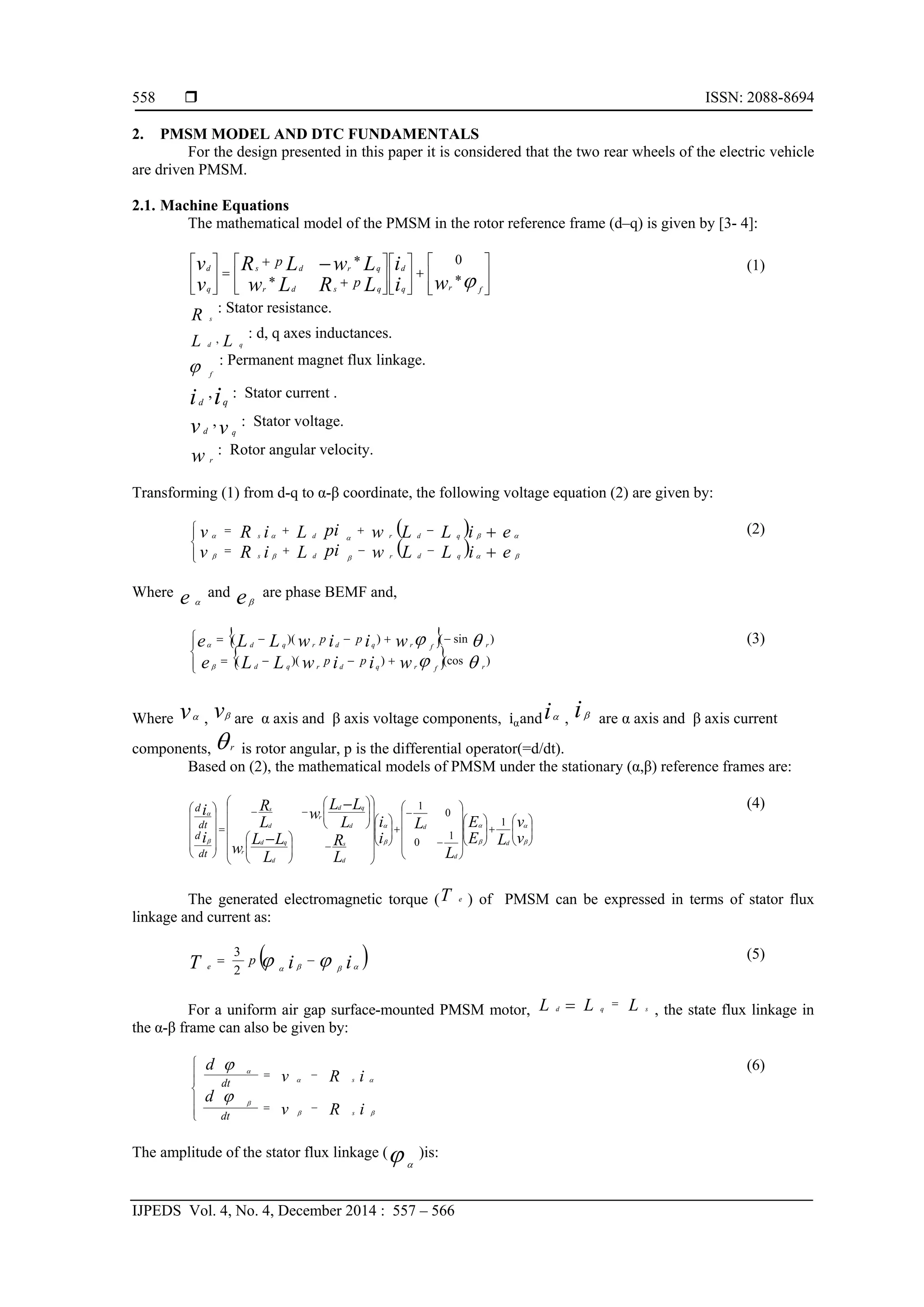 Fuzzy Adaptive Control for Direct Torque in Electric Vehicle | PDF