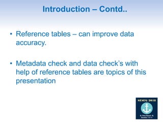 Obtain better data accuracy using reference tables | PPT