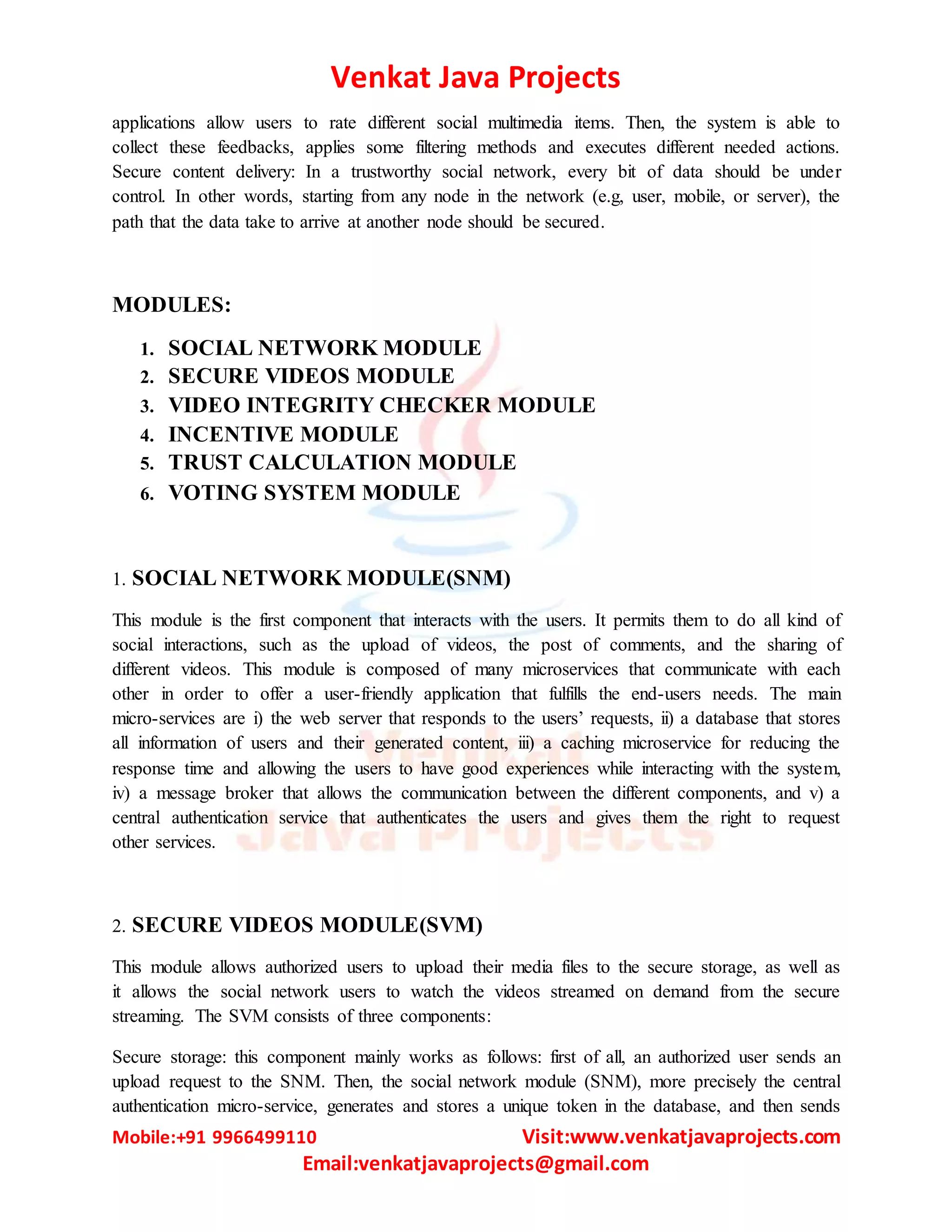 trust based video management framework for social multimedia networks | DOCX