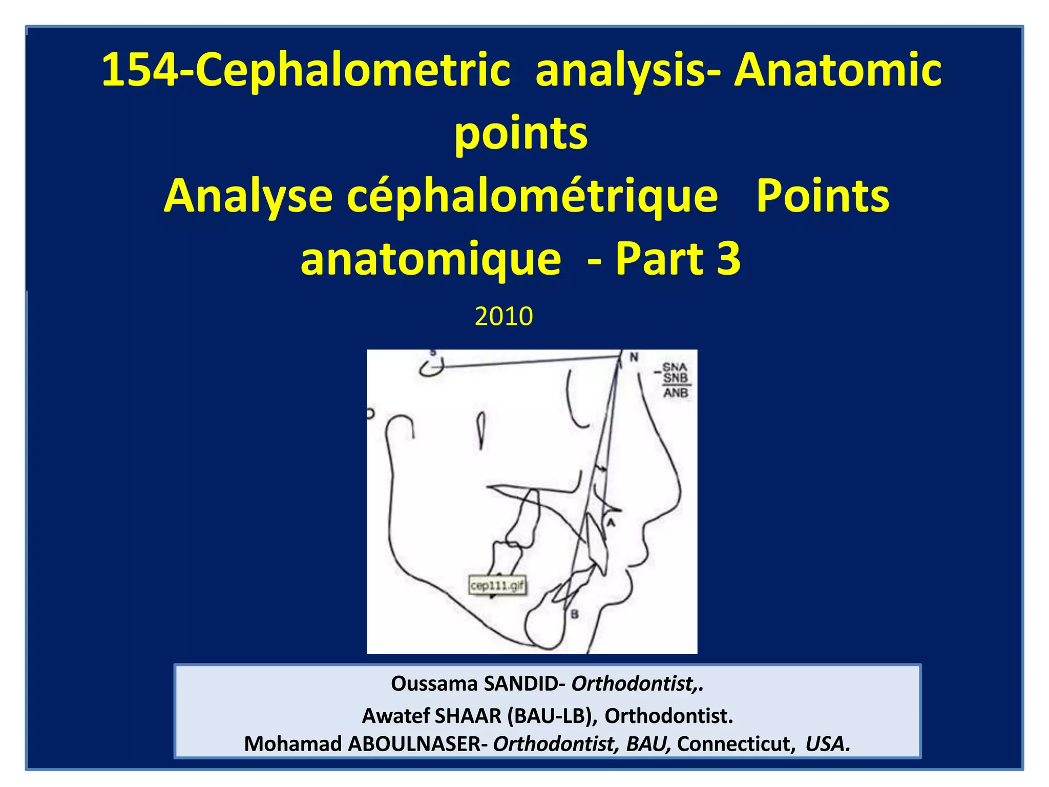 154 interpretation of cephalometric data-cepahalometric analysis ...