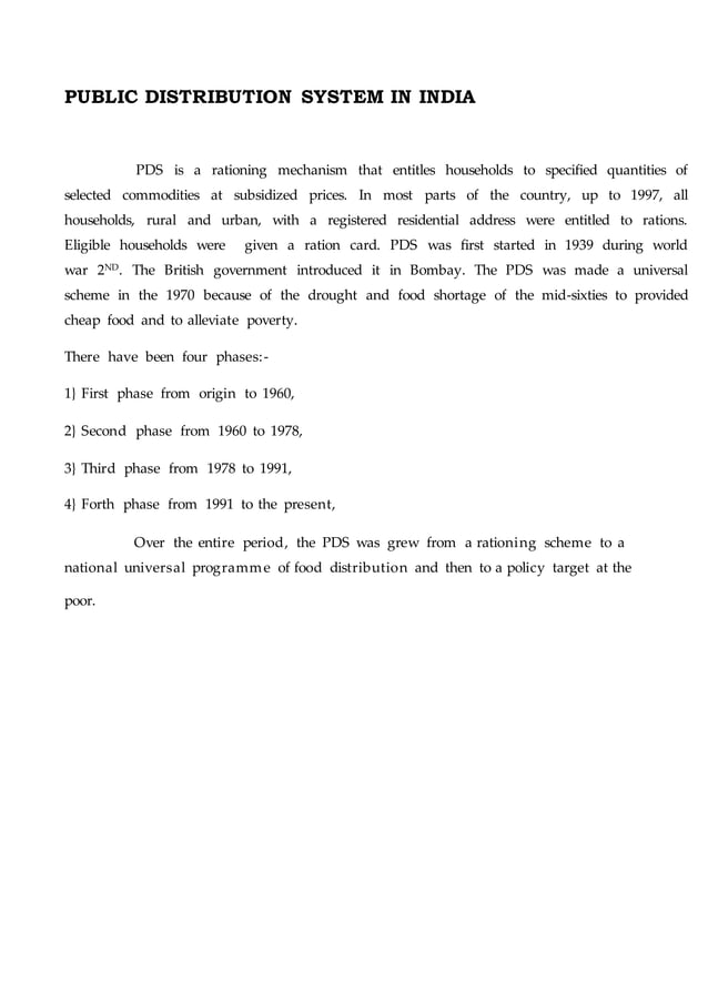 Public distribution system | PDF