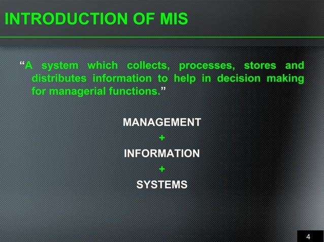 management information systems (MIS) | PPT