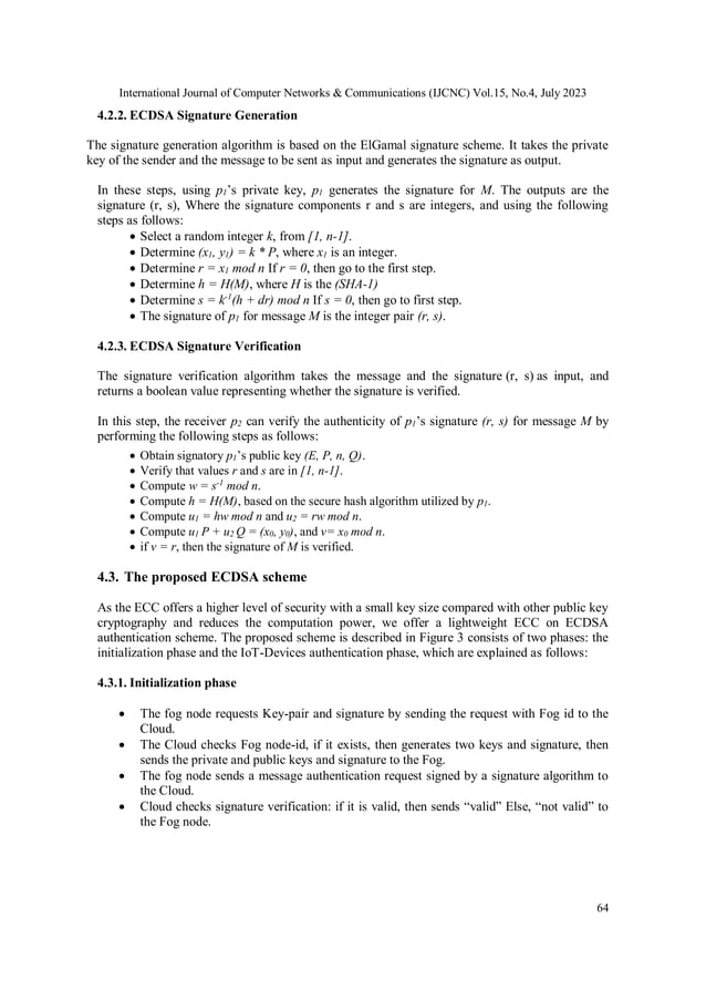 Efficient ECC-Based Authentication Scheme for Fog-Based IoT Environment | PDF