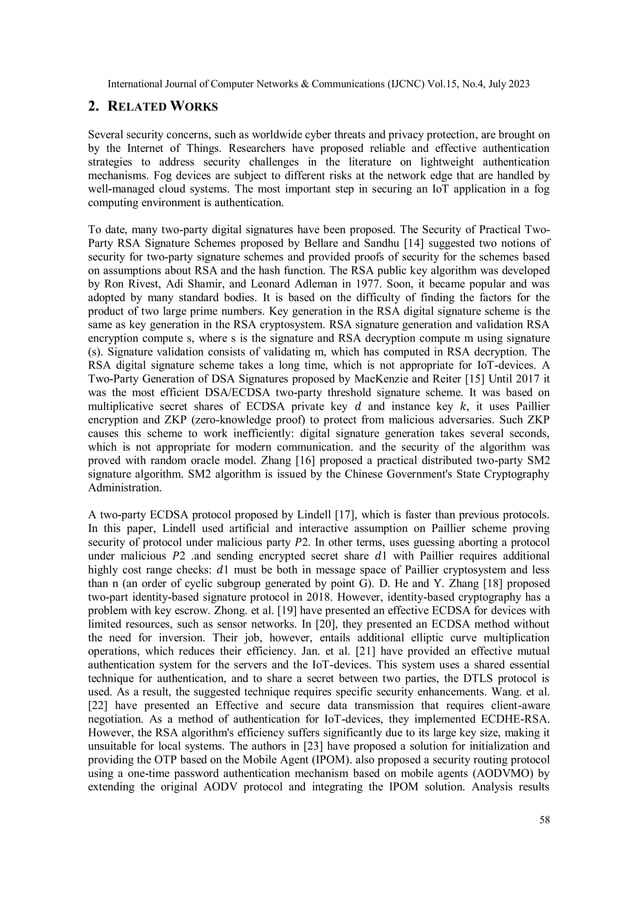 Efficient Ecc Based Authentication Scheme For Fog Based Iot Environment Pdf 