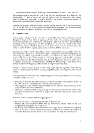 Ransomware Attack Detection based on Pertinent System Calls Using Machine Learning Techniques | PDF